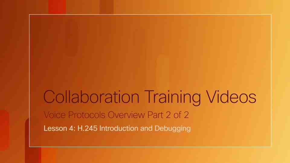 Lesson 4: H.245 Introduction and Debugging